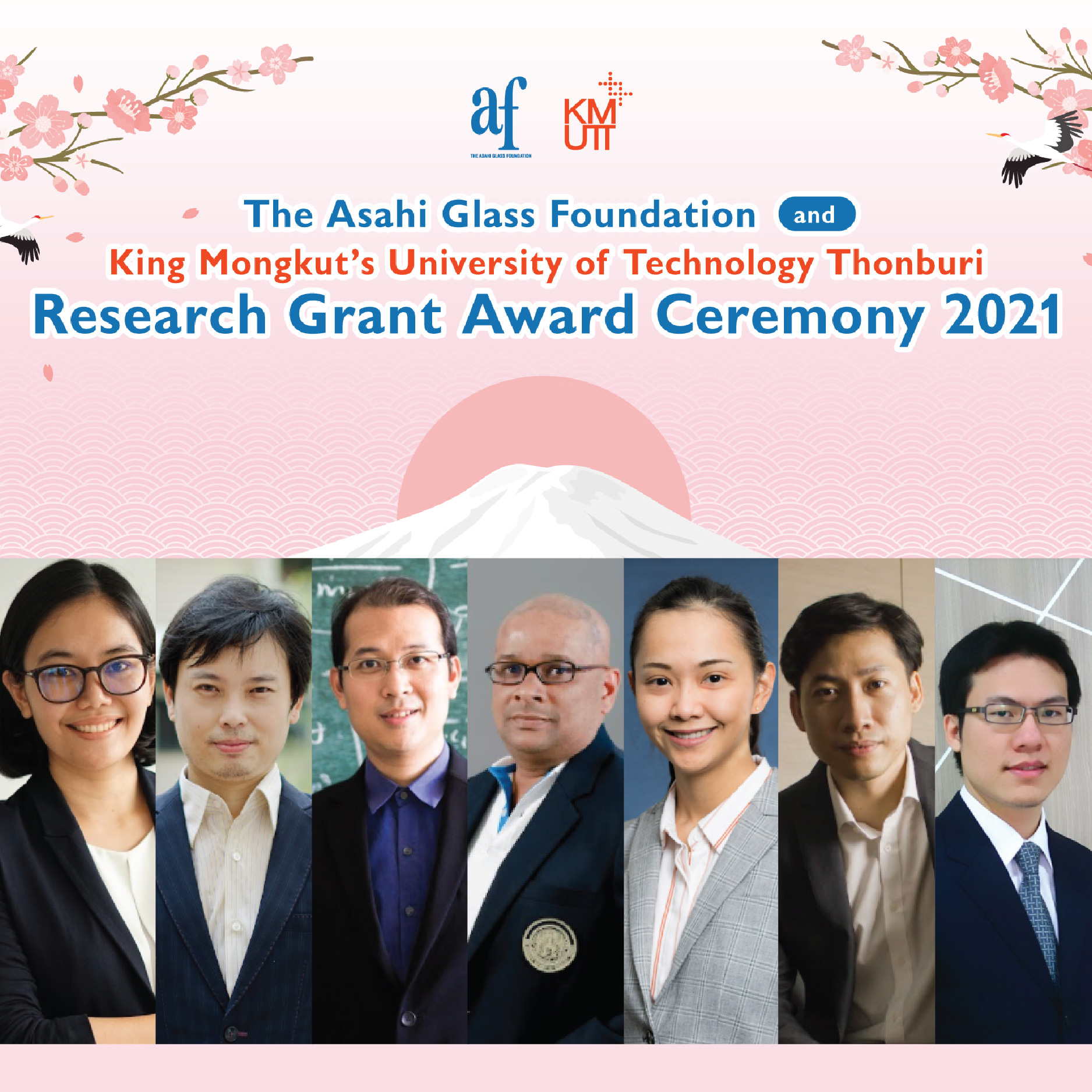 มจธ. เปิดตัว 7 นักวิจัย รับมอบทุนโครงการวิจัยจากมูลนิธิกระจกอาซาฮี ประจำปี 2564 - KMUTT