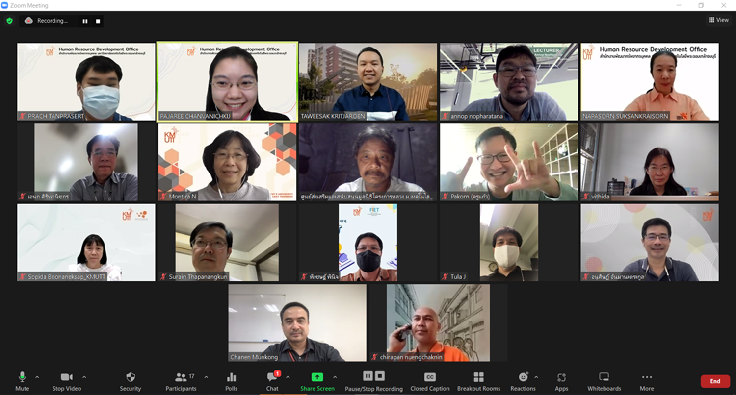 โครงการพัฒนาผู้เชี่ยวชาญสู่การเป็นผู้ประเมินของ KMUTT PSF บริการวิชาการ ...