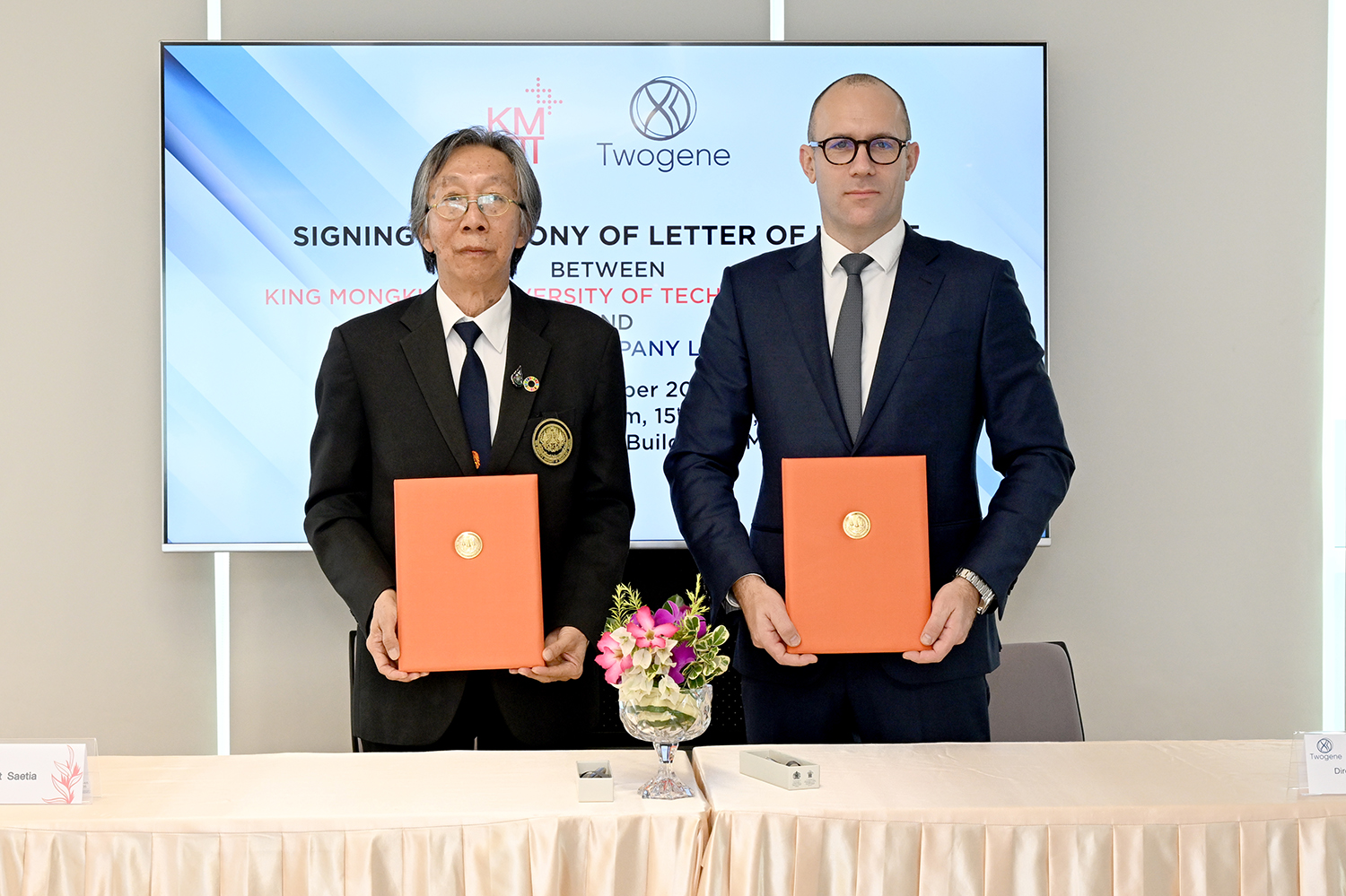 KMUTT signed a contract with Twogene Company Limited to rent a building ...