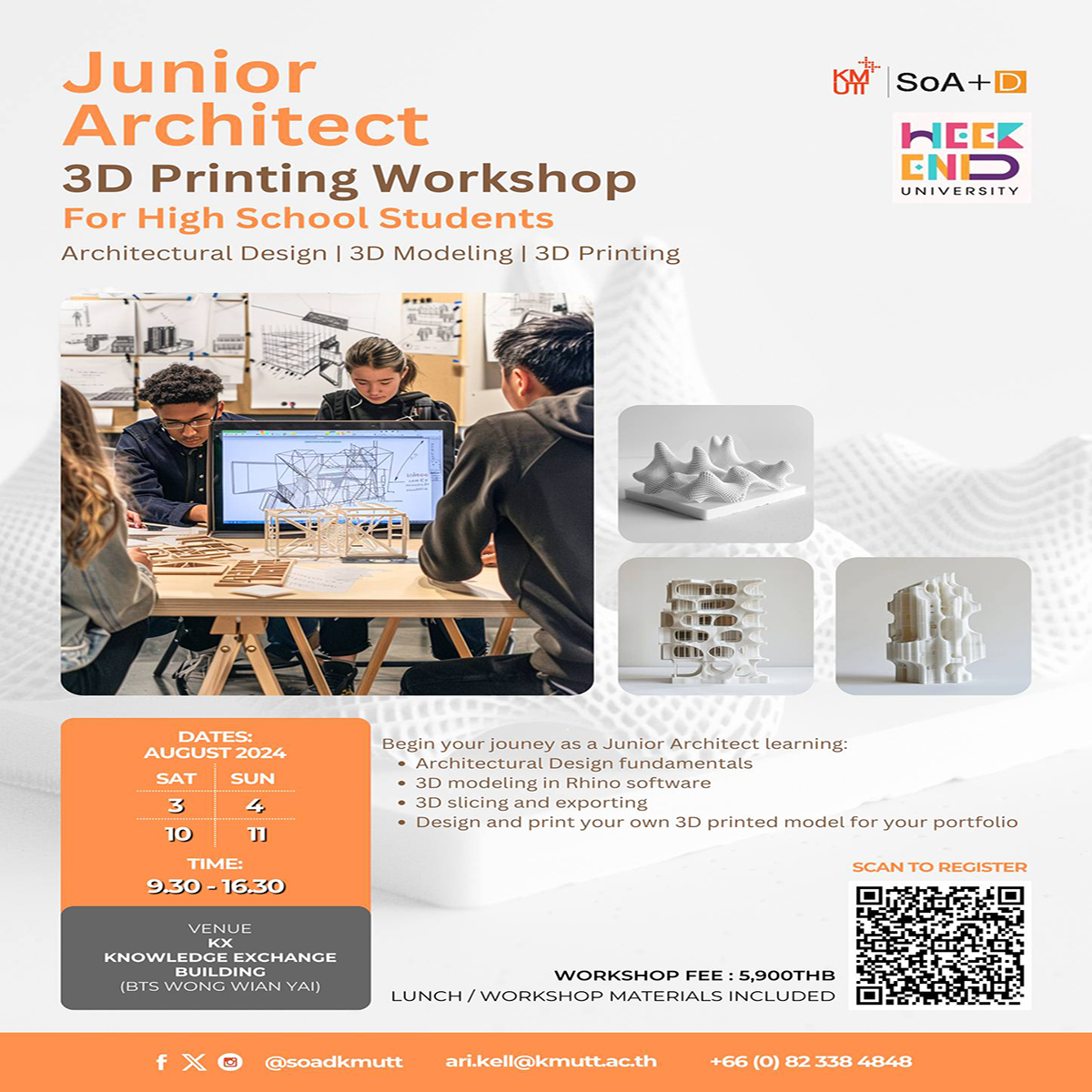 Join SoA+D for our Junior Architect 3D Printing Workshop! - KMUTT