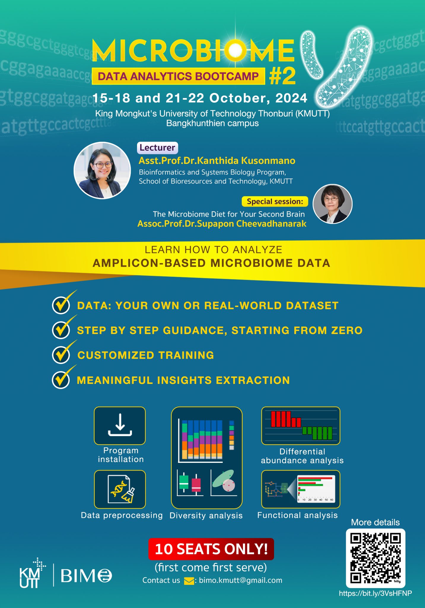 Microbiome data analytics bootcamp ค่ายฝึกอบรมการวิเคราะห์ข้อมูลไมโครไบโอม - KMUTT